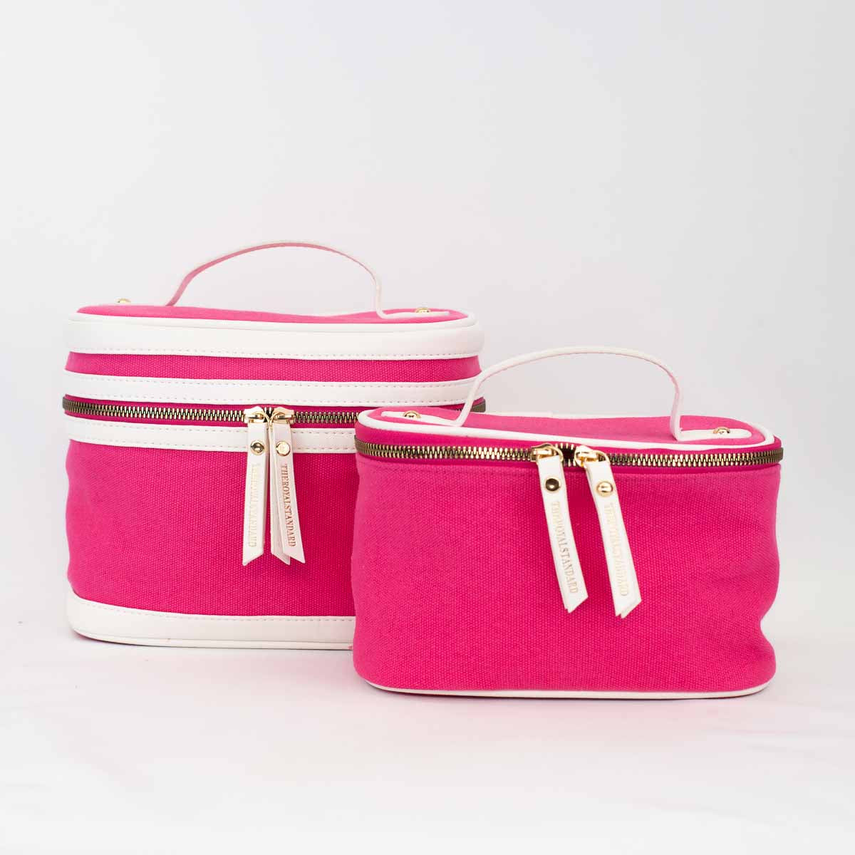 SORTINO TRAIN CASE SET HOT PINK/WHITE – Walker Boutique