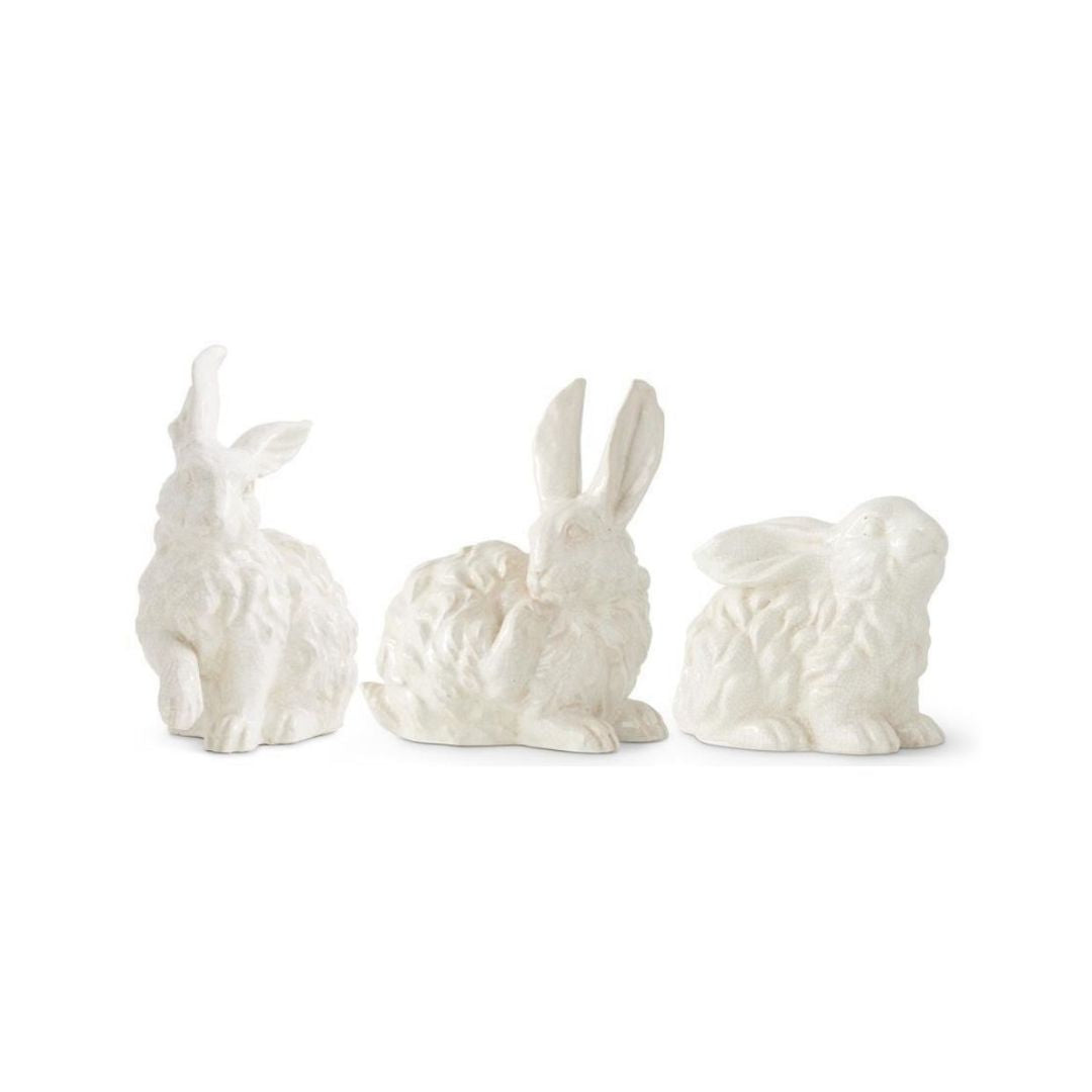 WHITE GLAZED TERRACOTTA BUNNY – Walker Boutique